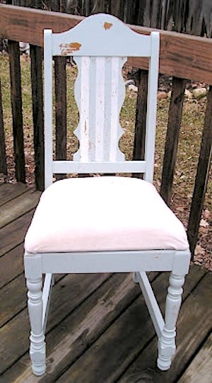 Distressed chair with masking tape - Jennifer Rizzo