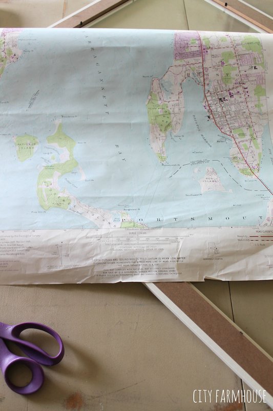 DIY-Map-Begin-with-a-map-measaure-cut-to-fit-frame - Jennifer Rizzo
