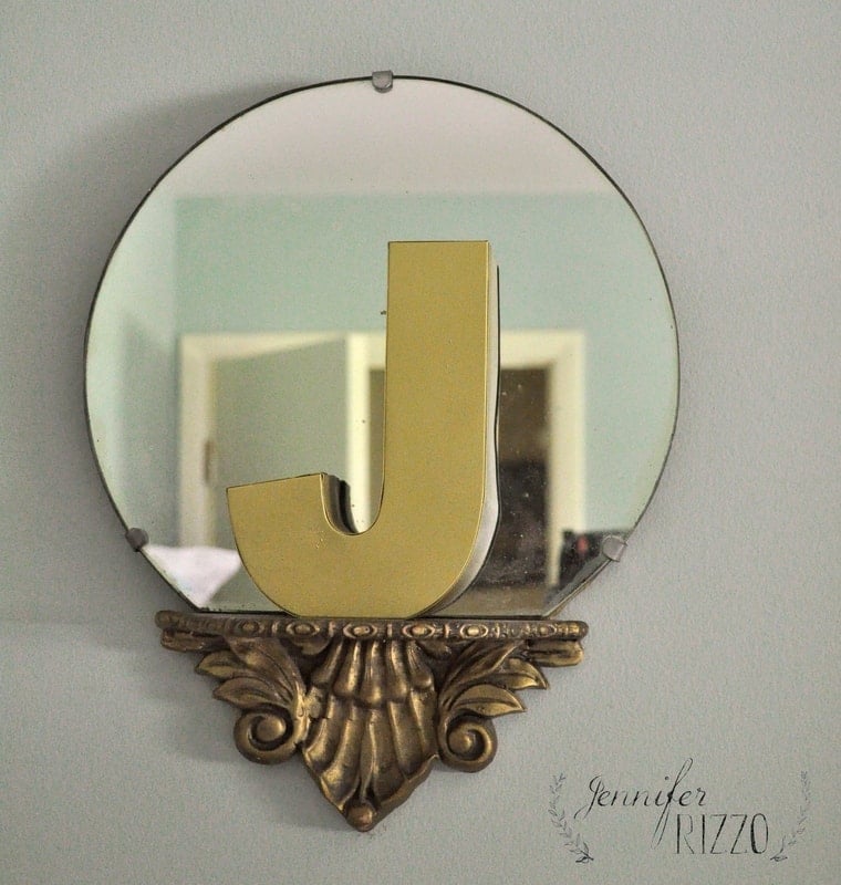 gold spray painted letter - Jennifer Rizzo