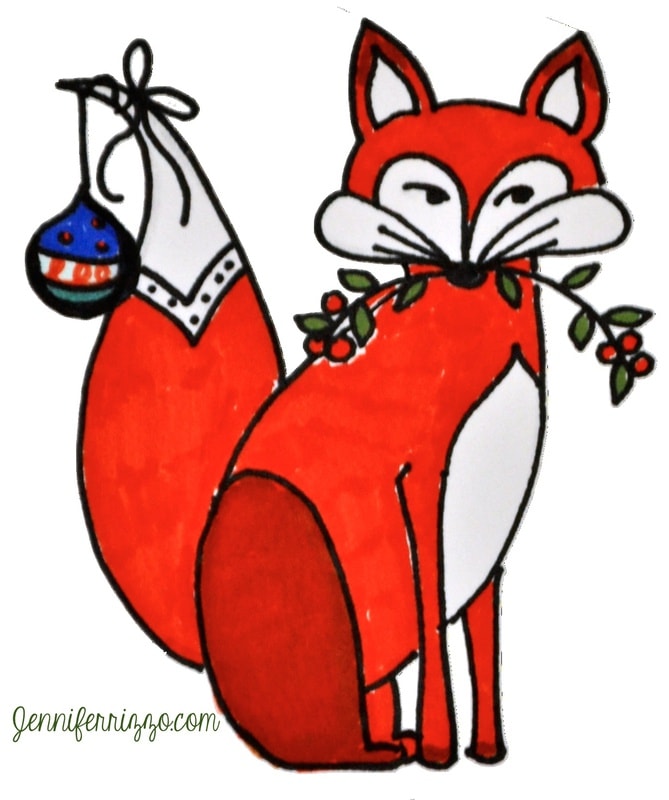 Fun christmas fox printable - Jennifer Rizzo