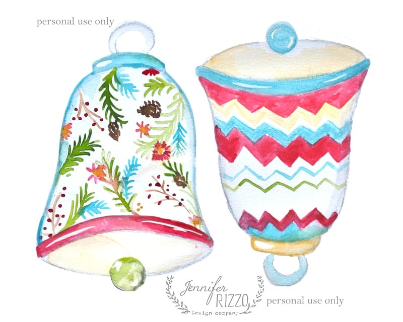 Fun Printable Paper Bell Christmas Garland with Tassels - Jennifer Rizzo