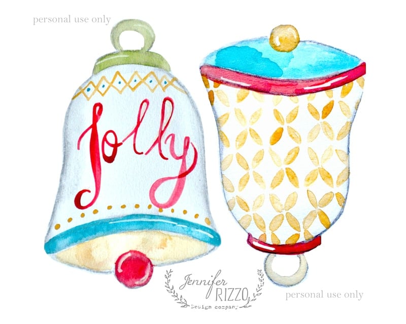 Fun Printable Paper Bell Christmas Garland with Tassels - Jennifer Rizzo