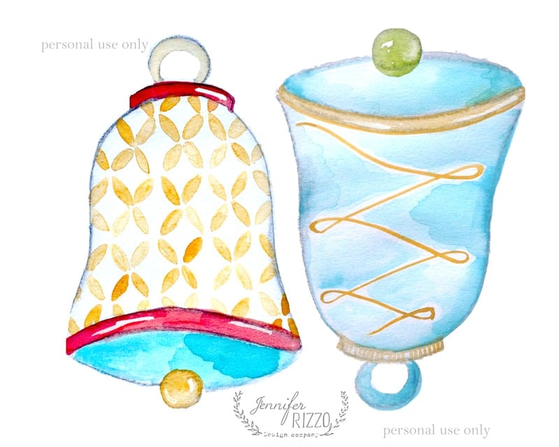 Fun Printable Paper Bell Christmas Garland with Tassels - Jennifer Rizzo