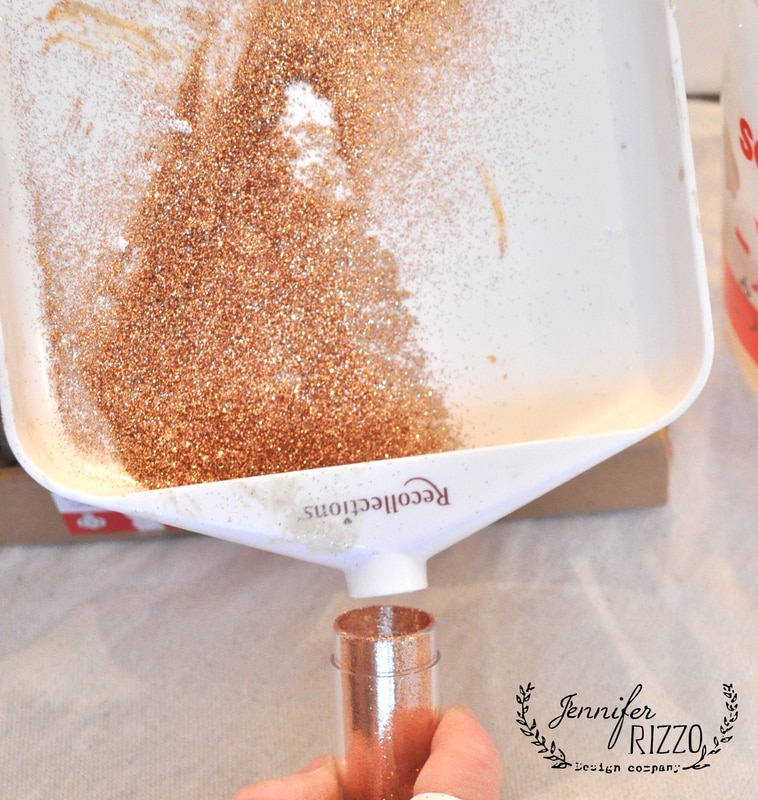 Easy DIY Glitter Ornaments and a Rustic Wintery Mantelscape - Jennifer ...