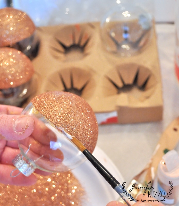 Easy DIY Glitter Ornaments and a Rustic Wintery Mantelscape - Jennifer ...