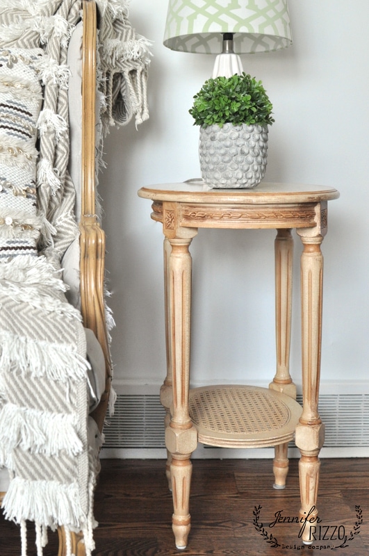 Small side table painted furniture makeover - Jennifer Rizzo