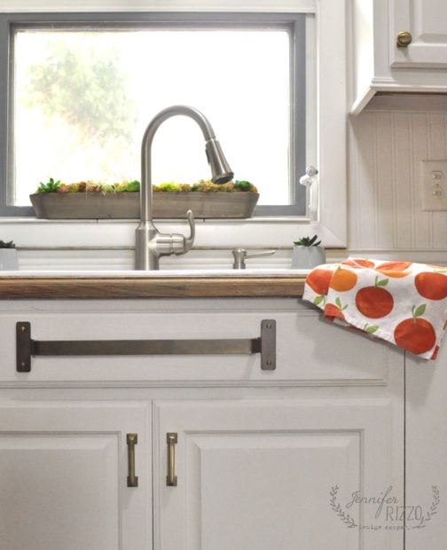 Sink Area Mini makeover With Brass Towel Bar Under The Sink Jennifer Sink Area Mini makeover With Brass Towel Bar Under The Sink Jennifer