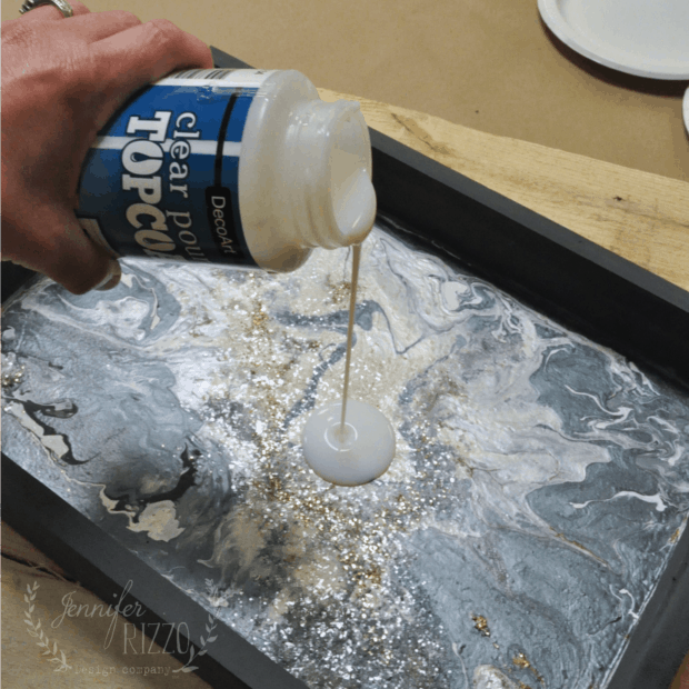 Create an Agate-Inspired Paint Poured Serving Tray - Jennifer Rizzo