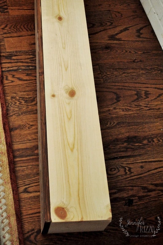 Build a DIY Faux Beam Fireplace Mantel Cover - Jennifer Rizzo