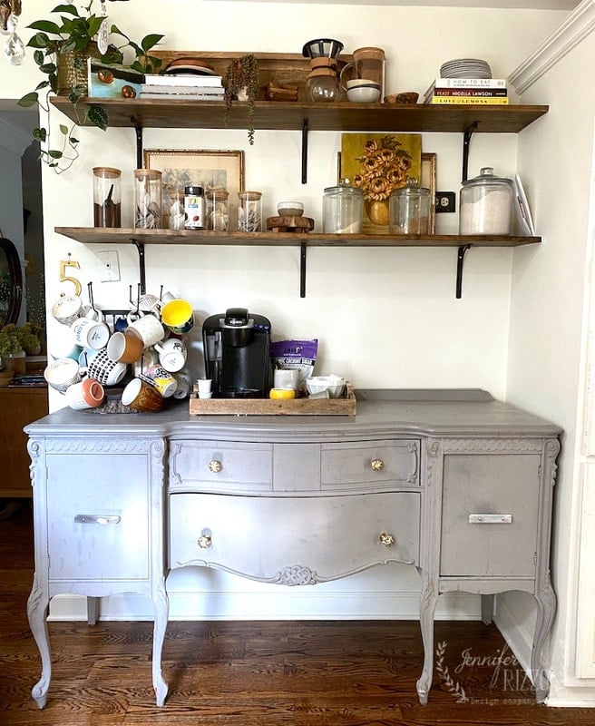 Painted Buffet and Easy Open Shelf Restyling - Jennifer Rizzo