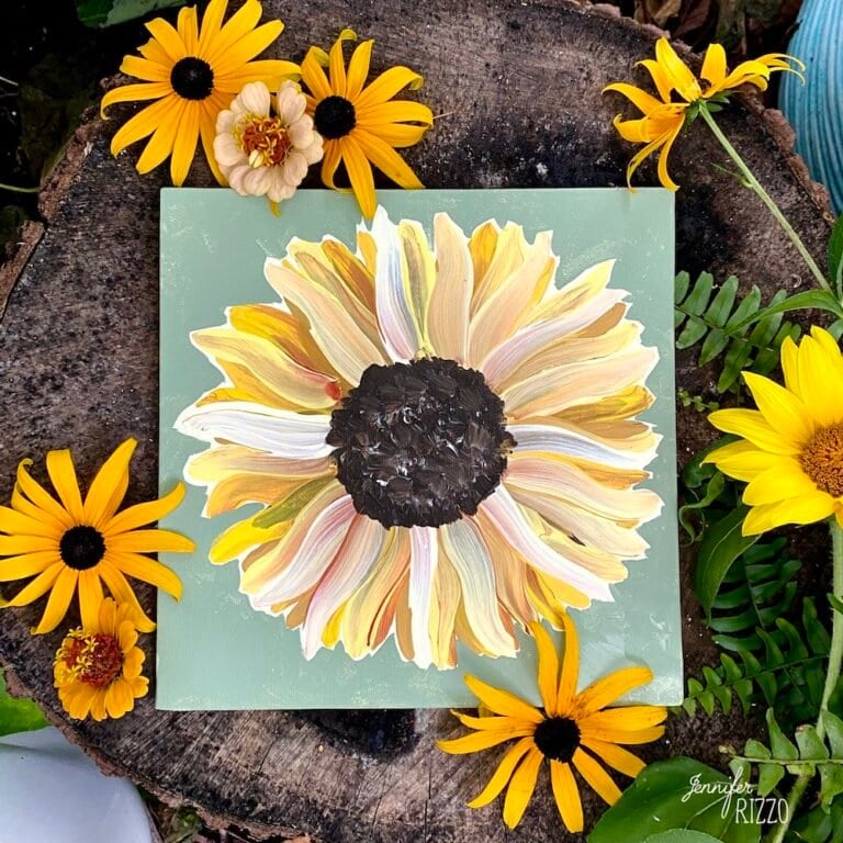 How to Paint a Sunflower Easy DIY for Beginners with One Brush ...