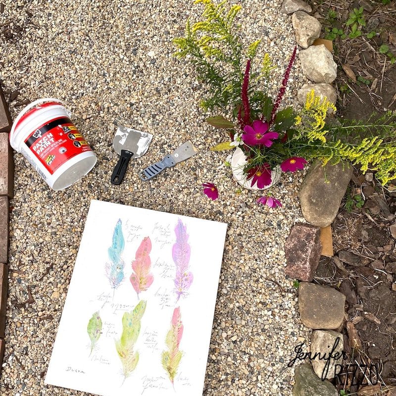 DIY Abstract Floral Impression Art with Spackling Paste - Jennifer Rizzo