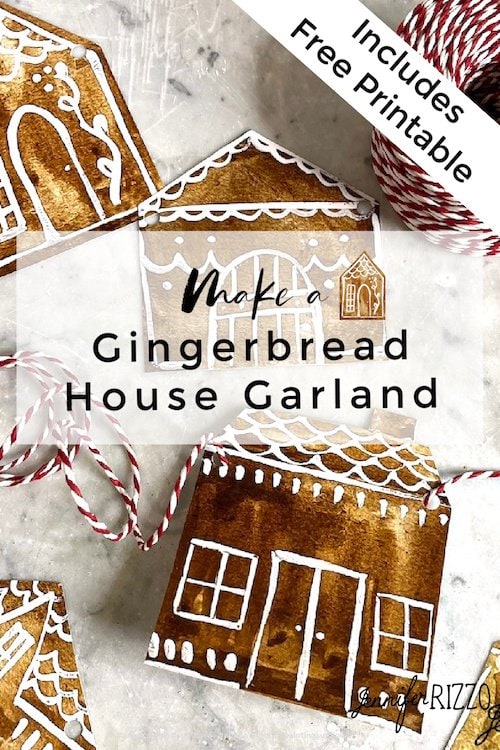 Gingerbread House Garland with Free Gingerbread House Printable ...