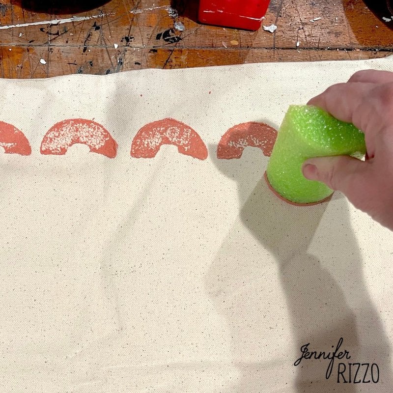 Homemade Pool Noodle Craft Make A Block Printed Pillow - Jennifer Rizzo
