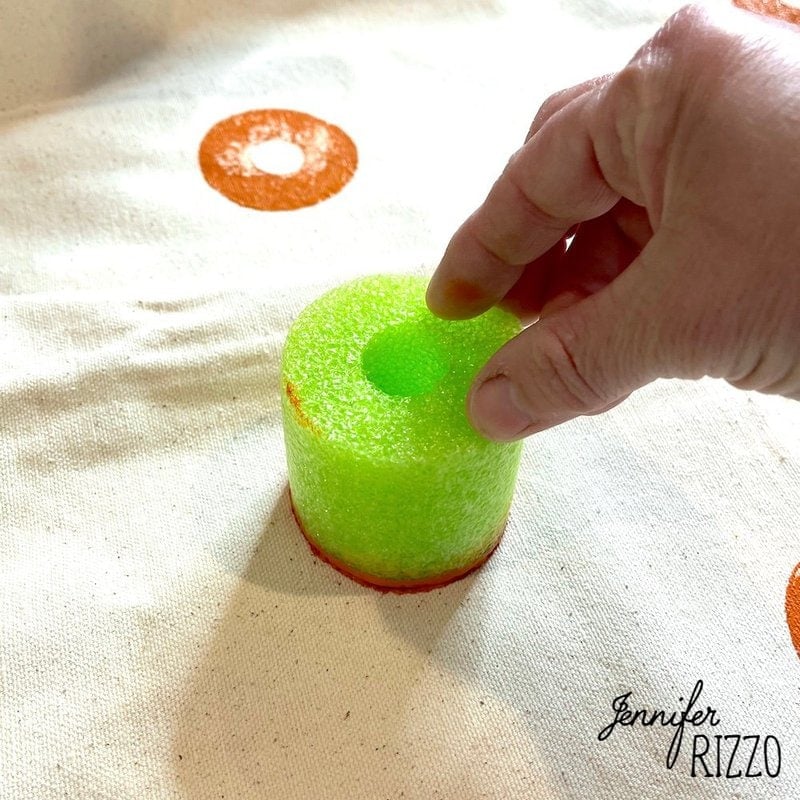 Homemade Pool Noodle Craft Make A Block Printed Pillow - Jennifer Rizzo