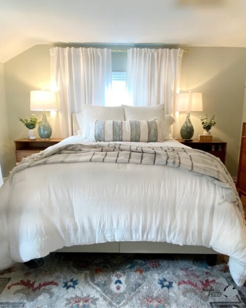 Off-Center Window Above a Bed? Add Curtains - Jennifer Rizzo