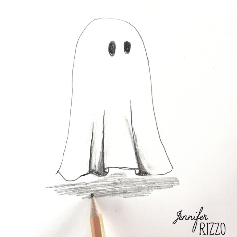 How to Draw a Ghost in Pencil Step by Step - Jennifer Rizzo