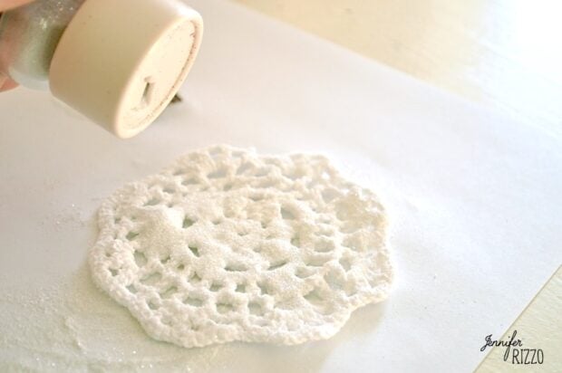 Sparkly Crocheted Doily Snowflake Garland - Jennifer Rizzo