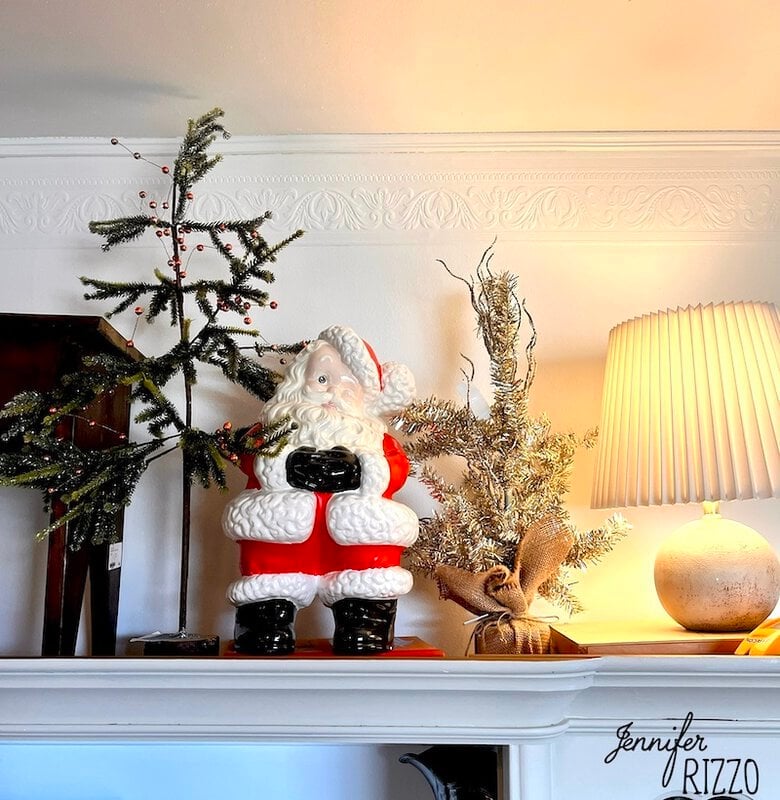 Vintage santa ceramic with glitter tree and lamp - Jennifer Rizzo