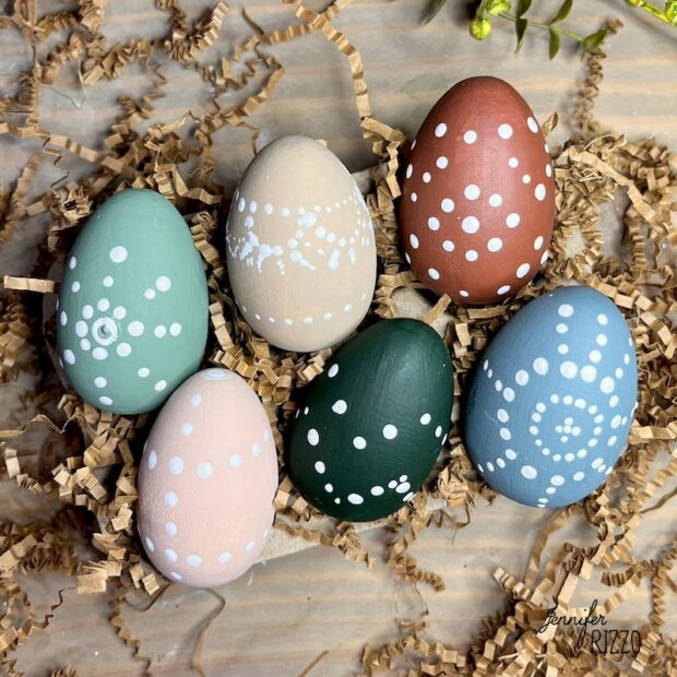 Painted Eggs for Easter Decorated with Paint Dots - Jennifer Rizzo