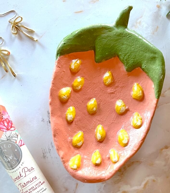 Air Dry Clay Strawberry Trinket Dish - Jennifer Rizzo